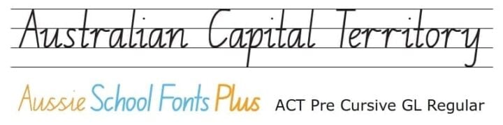 Australian Capital Territory Handwriting Font-ACT » EdAlive Online Learning