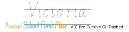 Victoria (Vic) Modern Cursive handwriting fonts » EdAlive Online Learning